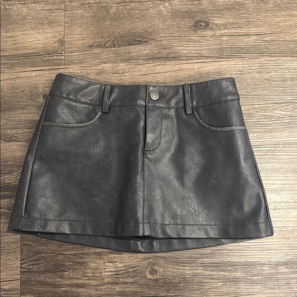 Garage | Skirts | Garage Dark Gray Leather Skort | Poshmark